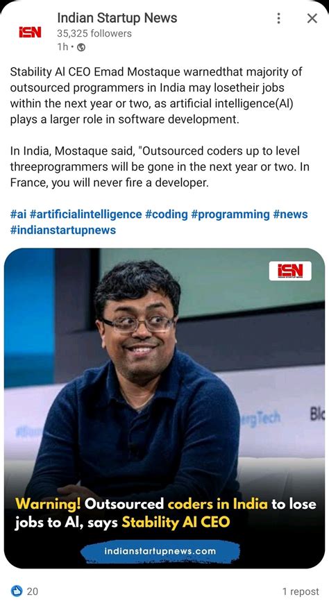 indians to lose jobs to ai r developersindia