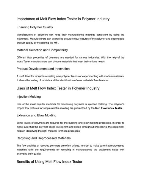 PPT Use Of Melt Flow Index Tester In Polymer Industry PowerPoint Presentation ID