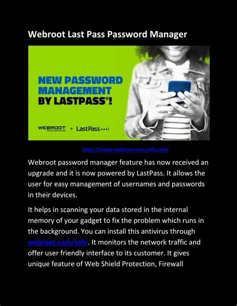 Ppt Webroot Last Pass Password Manager Powerpoint Presentation Free Download Id9960040