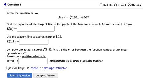 Solved Question 5given The Function Belowfx162x35673find