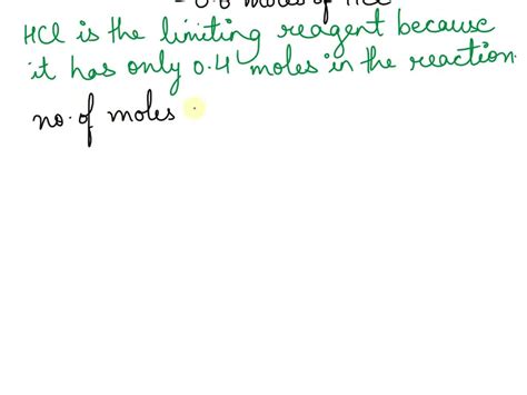 Solved For The Reaction Of Hydrochloric Acid And Calcium Carbonate