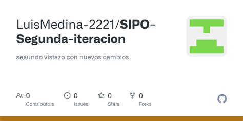 Github Luismedina 2221sipo Segunda Iteracion Segundo Vistazo Con