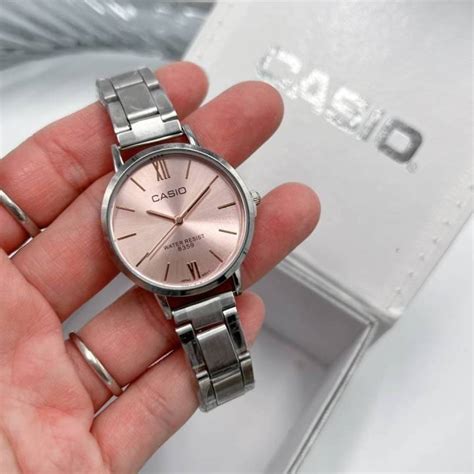 🔥สินค้าขายดี ลดจัดหนัก🔥นาฬิกาผญ Casioนาฬิกาข้อมือแฟชั่น สีชมพู สายสแตนเลท ขนาด 30mm ระบบควอตซ์