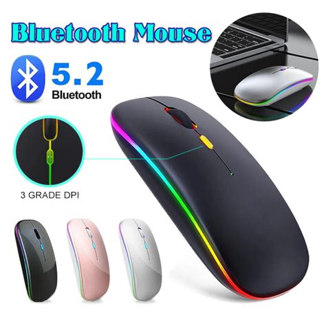 Wireless Mouse Rechargeable Silent LED Backlit Mice USB Bluetooth Dual Mode Mouse Tetikus PC