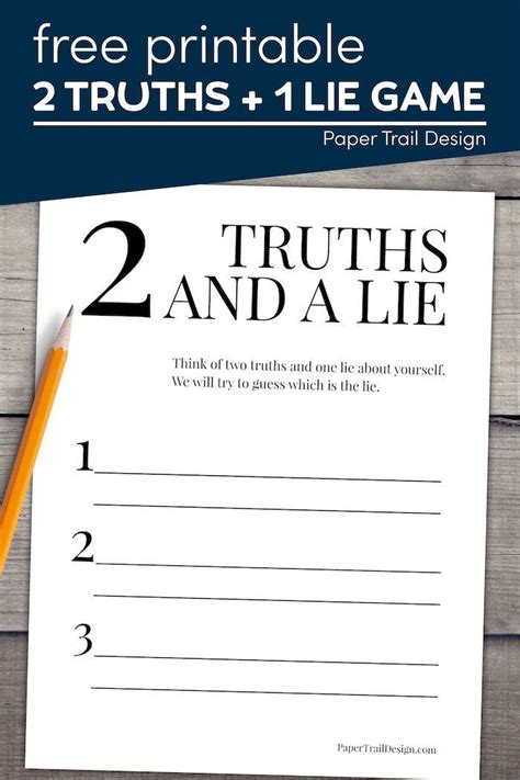 Two truths and a lie game free printable – Artofit