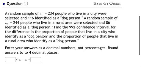 Solved Question 11 5 Pts 51 Details N2 A Random Sample