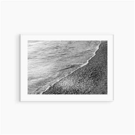 Pebble Shore Beach Print Black And White Coastal Wall Art Photography