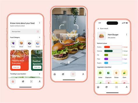 Mobile App Ui Design Real Time Food Scanner And Nutrient By Rohit