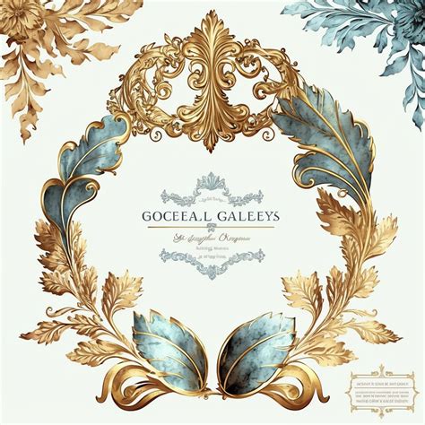 Gold Leaf Baroque Frames Watercolor Clipart Free Clipart 4073330