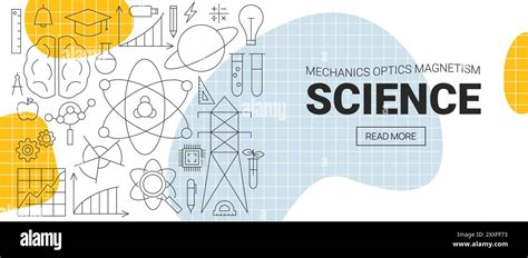Science Physics Line Web Banner Stock Vector Image And Art Alamy