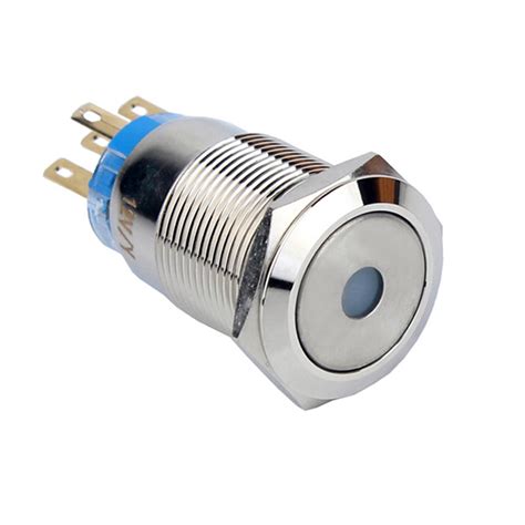 19mm 12V LED Illuminated On Off Car Push Button Switch With Wire Harness Car Push Button