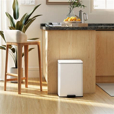 Bins Pedal Bin With Soft Close Lid 20l Kitchen Bin For Home Cream
