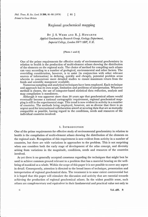 Pdf Regional Geochemical Mapping