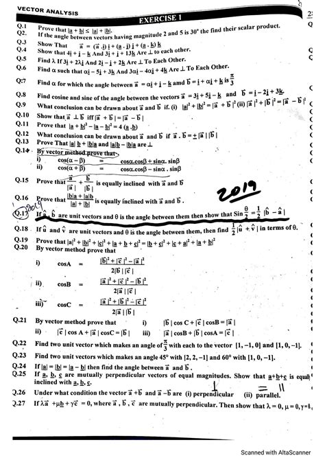 SOLUTION Vector Analysis Studypool