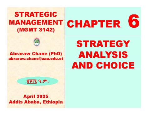 Strategic Management Chapter Mgmt 3142 Strategy Analysis And Choice