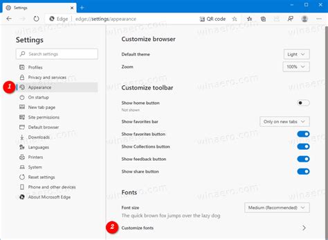 Change Font Size And Style In Microsoft Edge Chromium