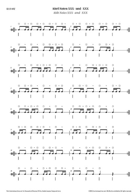 Snare Rhythmic Exercises Drum Notes Archive