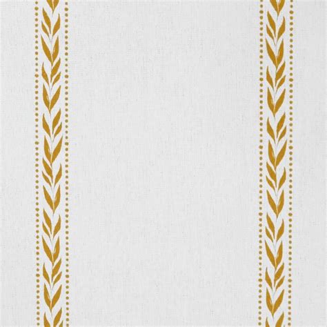 Helena Ochre Orange Yellow Linen Mix Fabric Patterned Striped