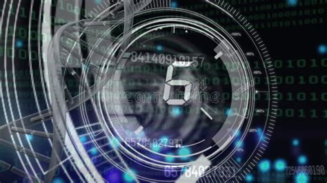 Animation Of Dna Strand Spinning Scope Scanning Over Binary Coding Data Processing Stock