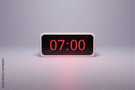 3d Alarm Clock Displaying Current Time With Hour And Minute 0700 7 Am