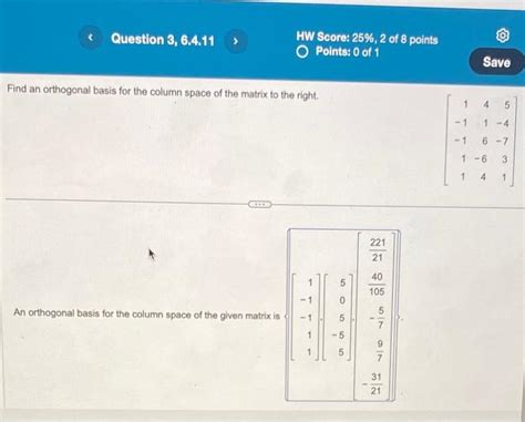 Solved Linear Algebra Please Helpfind An Orthogonal Basis Chegg
