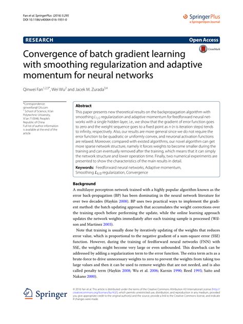Pdf Convergence Of Batch Gradient Learning With Smoothing