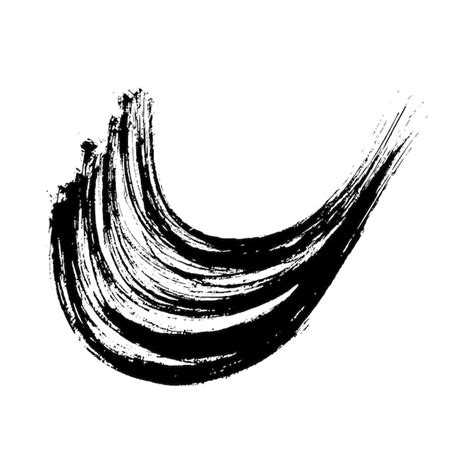 Premium Vector Black Grunge Semicircular Brush Strokes