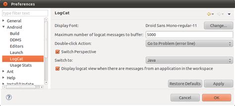 Stop Eclipse From Opening Logcat When Running An Android App Stack