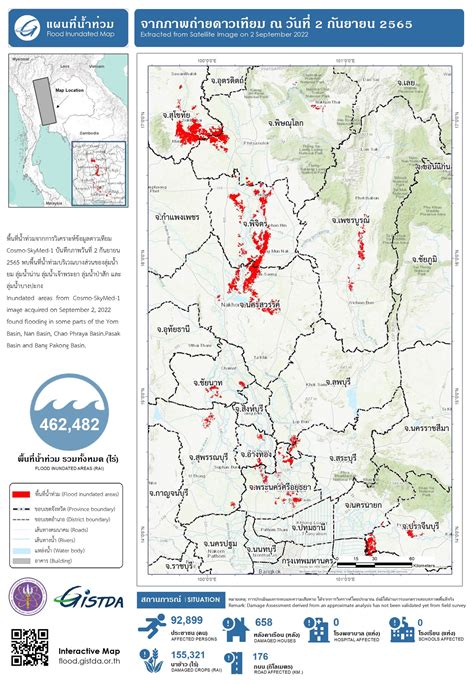 ข้อมูลดาวเทียม Cosmo Skymed 1 วานนี้ พบหลายพื้นที่ใน 4 ลุ่มน้ำสำคัญ ลุ่มน้ำยม ลุ่มน้ำ