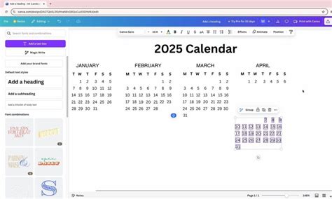 Make Your 2025 Calendar In Canva No Design Skills Needed Step By Step Guide Foco Digital