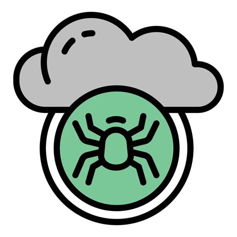 Cloud Data Bug Icon Outline Vector Internet Security 14316288 Vector