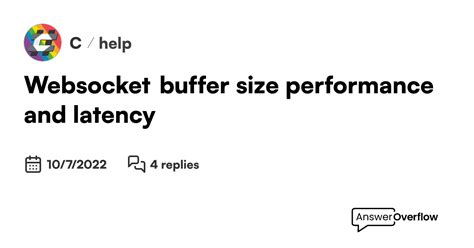 Websocket Buffer Size Performance And Latency C