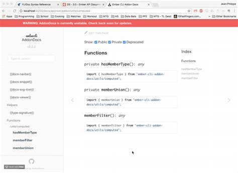Sorting Through APIs Using Visibility Issue 121 Ember Learn Ember