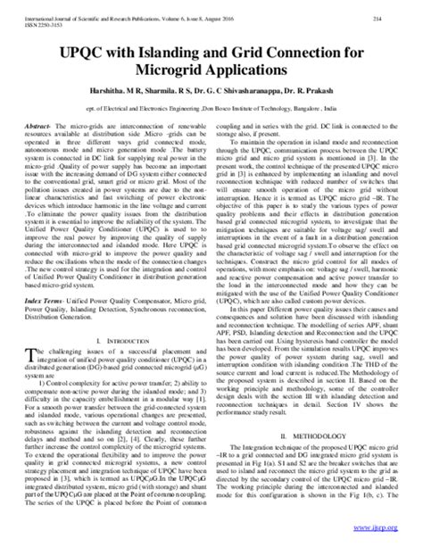 Pdf Upqc With Islanding And Grid Connection For Microgrid Applications