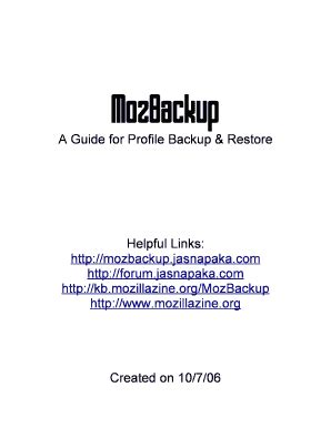 Fillable Online A Guide For Profile Backup Restore Fax Email Print PdfFiller