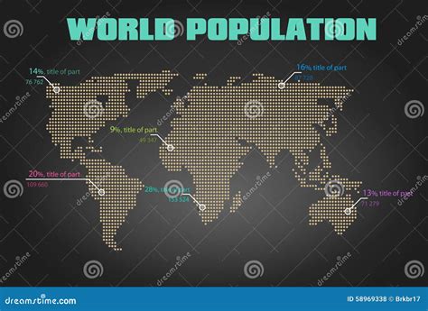 World Map Population Vector Design Stock Vector Illustration Of