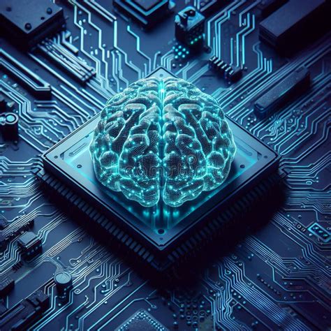 The Cognitive Chipset Ai And Human Brains Connected Stock Illustration Illustration Of
