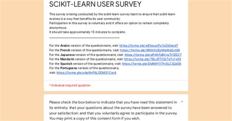 Scikit Learn User Survey Scikit Learn