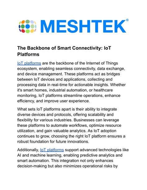 PPT - _The Backbone of Smart Connectivity_ IoT Platforms PowerPoint Presentation - ID:13746914