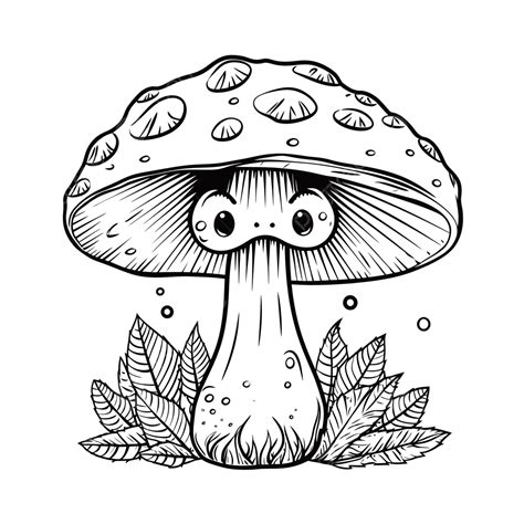 Trippy Mushroom Outline