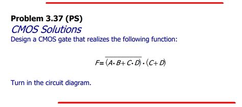 Solved Problem PS CMOS Solutions Design A CMOS Gate Chegg