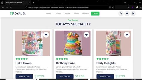 Complete Responsive Food Restaurant Website Design Using Html Css