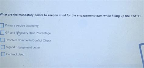Solved What Are The Mandatory Points To Keep In Mind For The