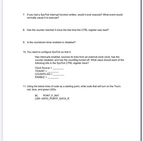 Solved 7 If You Had A Systick Interrupt Function Written