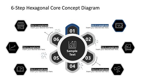 Color Highlight For Step 1 Hexagonal PPT Diagram SlideModel