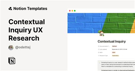 Contextual Inquiry Ux Research Template Notion Marketplace