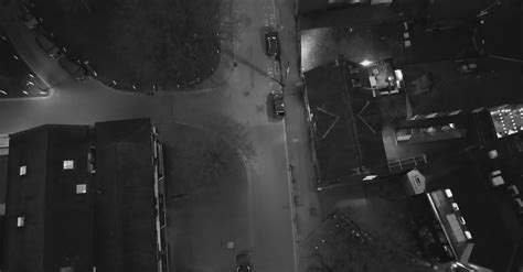 Aerial Night View Of Urban City Intersection Free Stock Video Footage