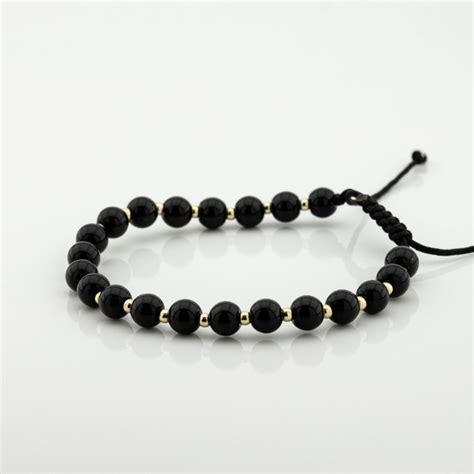 Браслет им оникса золото шелковая нить 3501084 Диамант от продавца Atria Star в интернет