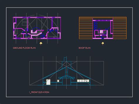 نقشه اتوکد خانه وانا ونچوری اثر رابرت ونتوری