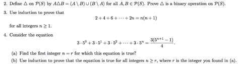 Solved 2 Define Δ on P S by AA A B U BA for all A Chegg com